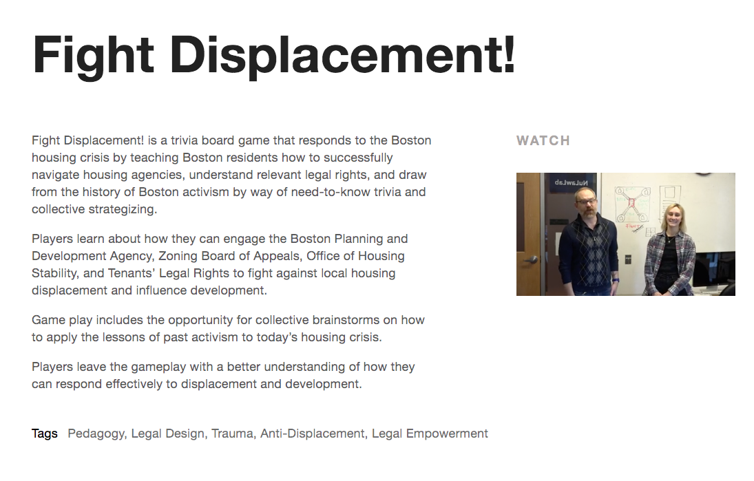 Tenant Education game in Boston: Fight Displacement! – Eviction Innovation