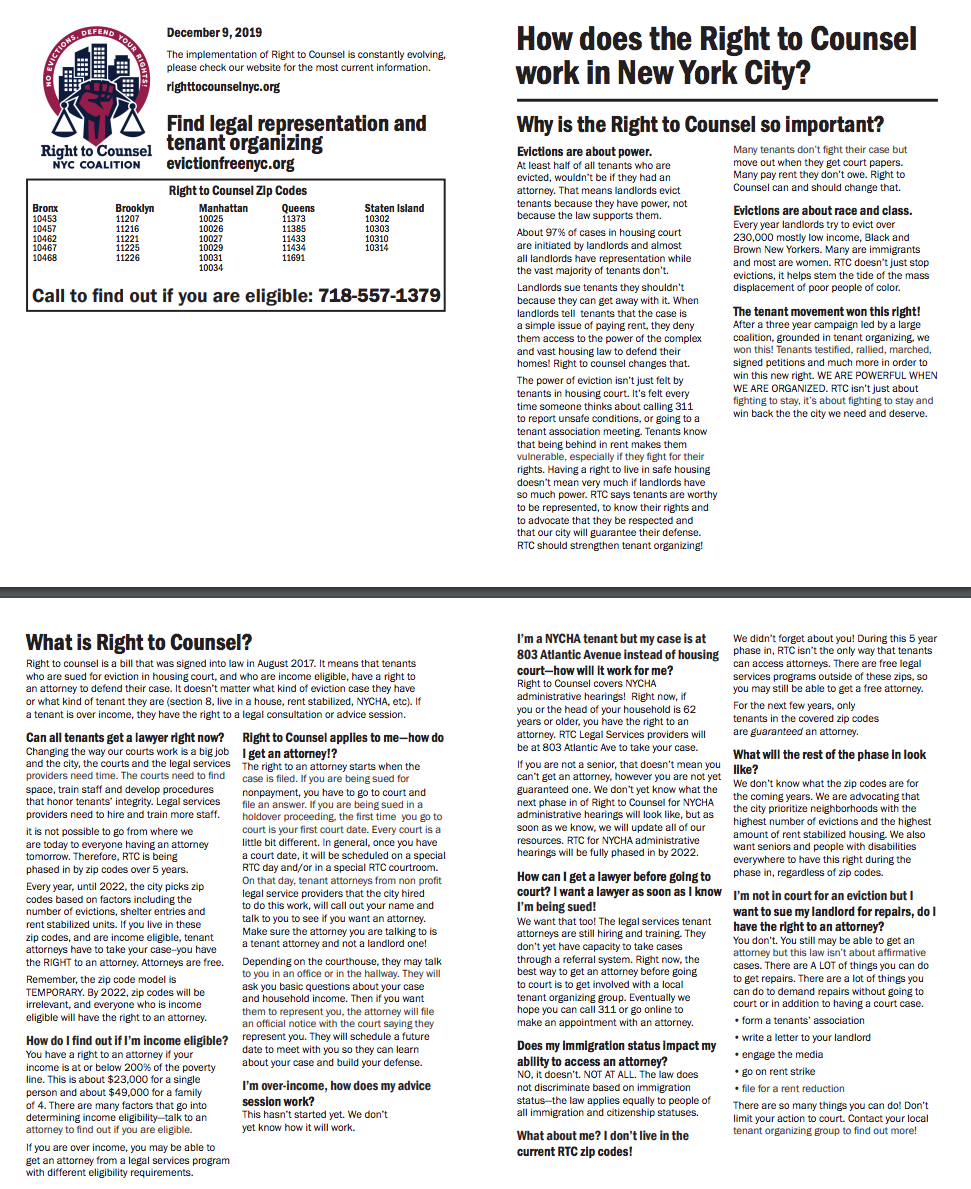 Right to Counsel in NYC – Eviction Innovation