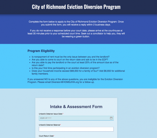 Eviction Diversion Program in Richmond, VA – Eviction Innovation