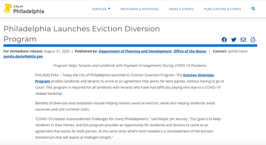 PHL Eviction Diversion Program in Philadelphia – Eviction Innovation