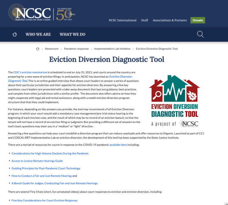 Eviction Diversion Programs – Eviction Innovation